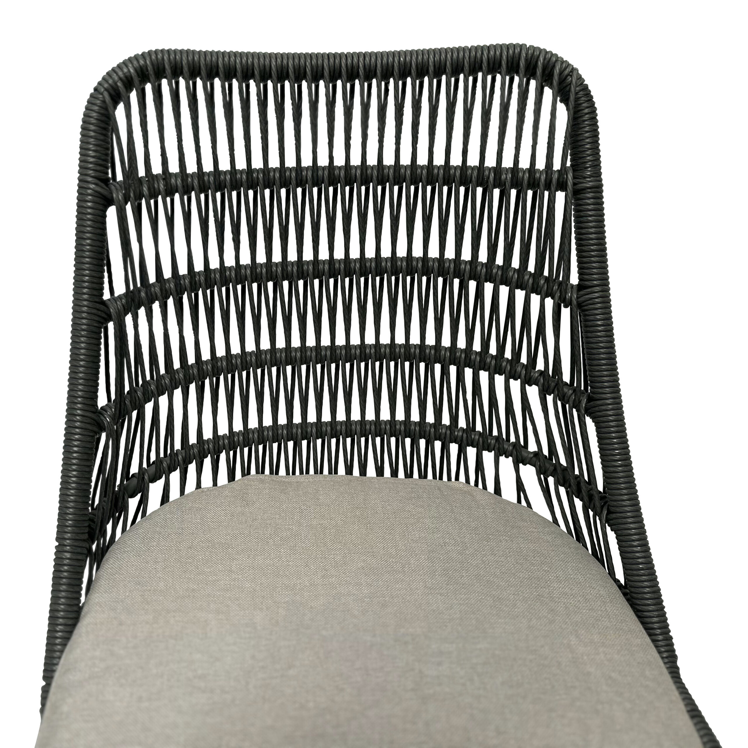 Emery Rope & Steel Armless Dining Chair in Grey - Ellis Outdoor